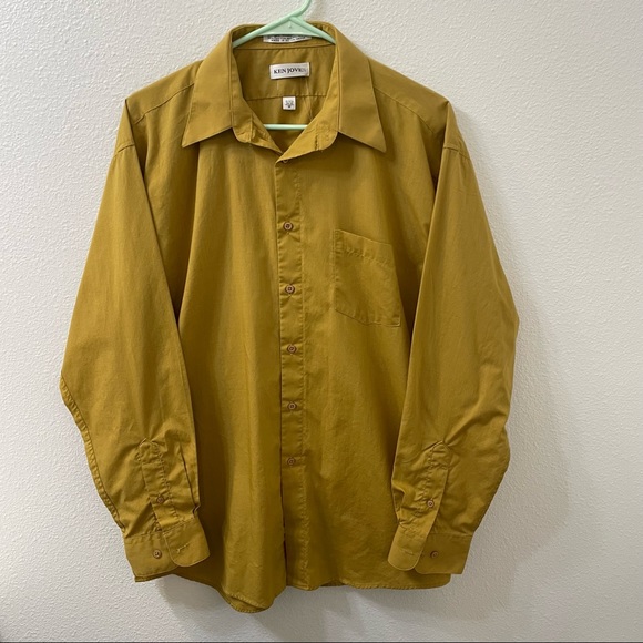 ken joven | Shirts | Ken Joven Button Down Shirt Mustard Yellow Medium ...